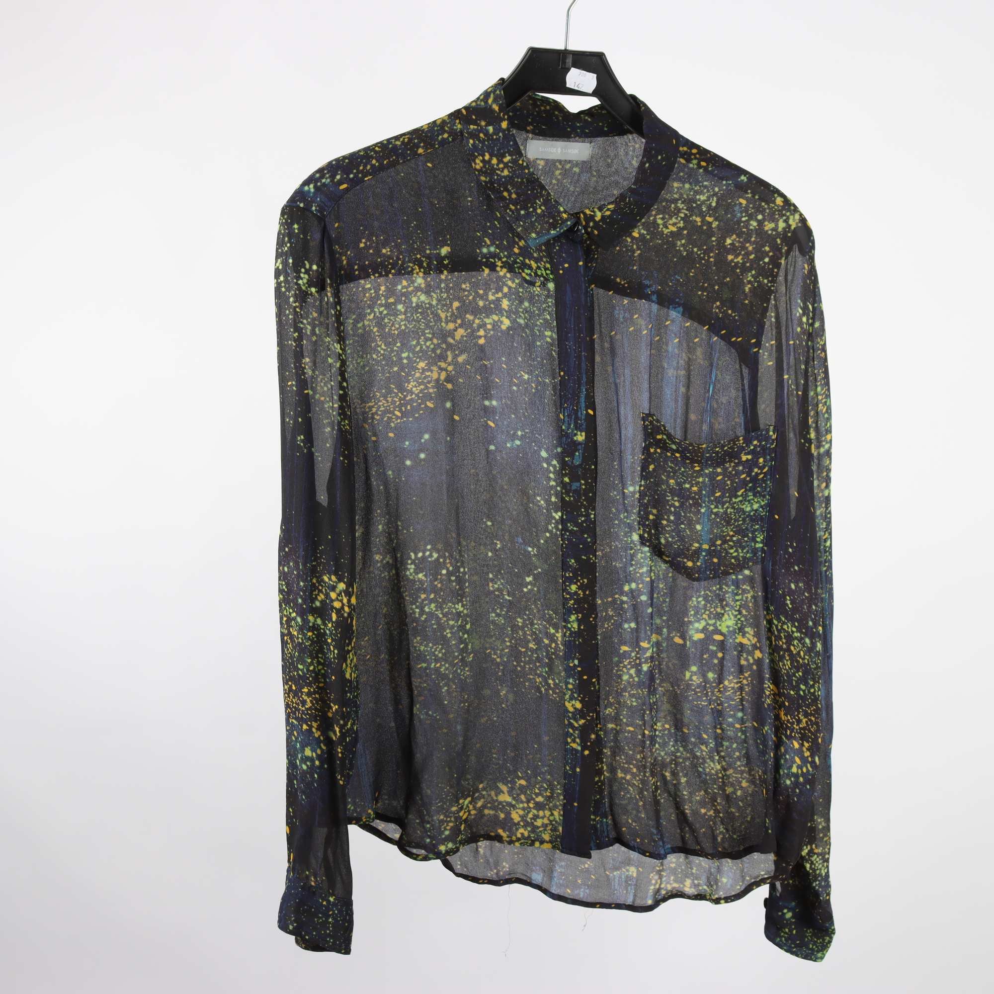 Blus, Samsøe Samsøe, mönstrad, transparent, stl. L - second hand | Myrorna